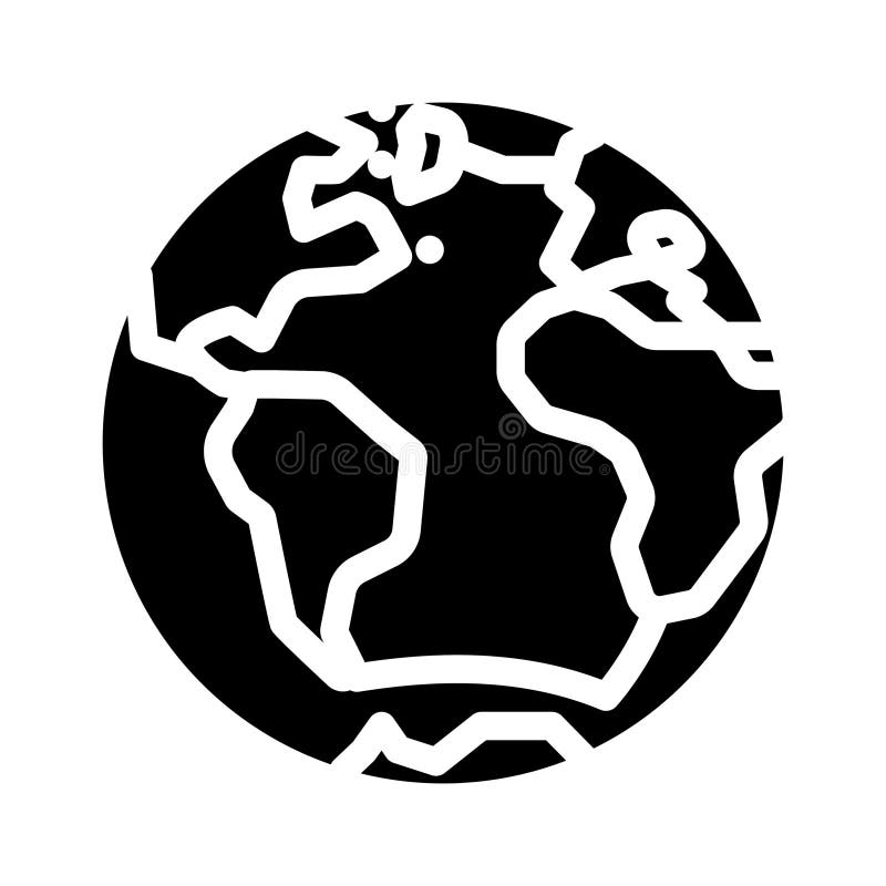 Atlantic Ocean Map Glyph Icon Vector Illustration Stock Vector ...