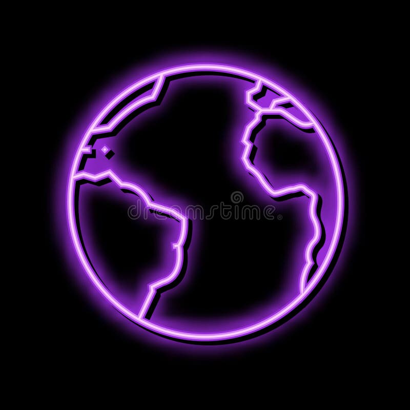 Atlantic Ocean Map Neon Glow Icon Illustration Stock Vector ...