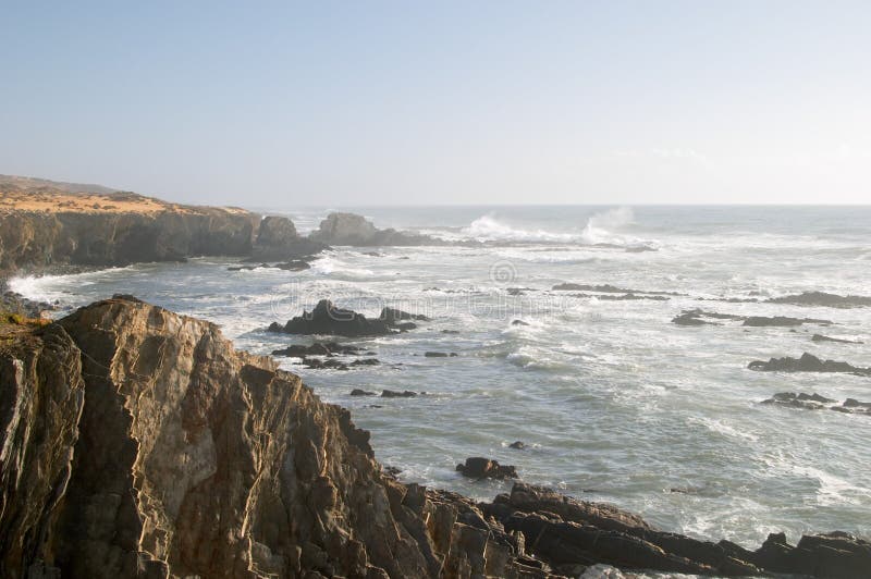 Atlantic Ocean Coast Cliff at Sardao Cape (Cabo Sardao) Stock Image ...
