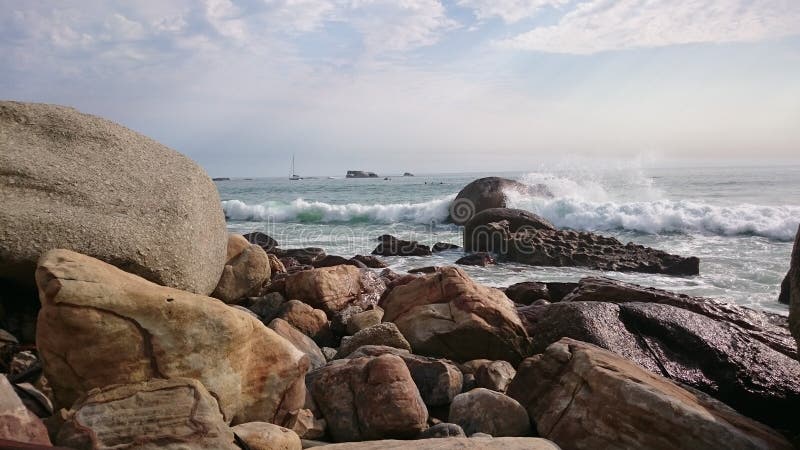 Atlantic ocean rocks waves stock photo. Image of ocean - 76846794