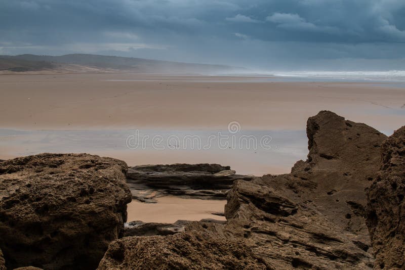 Atlantic Ocean Shore, Morocco Stock Photo - Image of outdoor, landscape ...