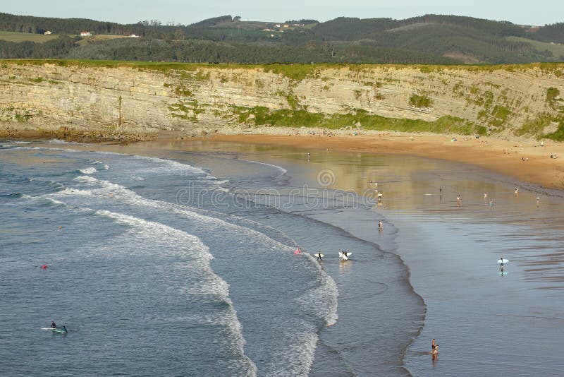 Ocean View from Shore Bay of Biscay. Stock Photo - Image of blue ...