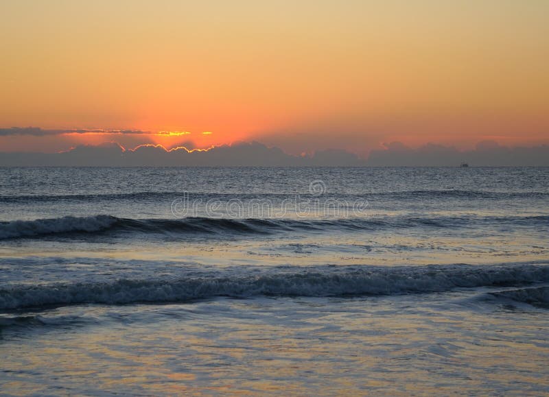 Atlantic Ocean Sunrise stock image. Image of orange, early - 55309567