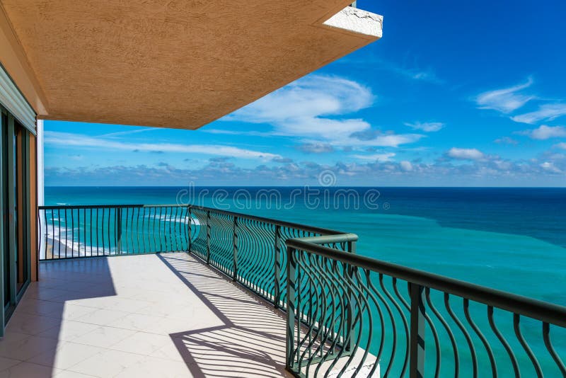 Atlantic Ocean View from the Condominium Balcony Stock Photo - Image of ...
