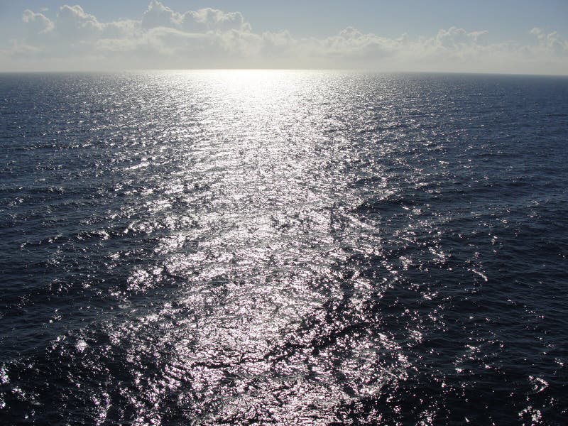 Atlantic Ocean View with Sunlight Reflecting on the Waves. Stock Photo ...