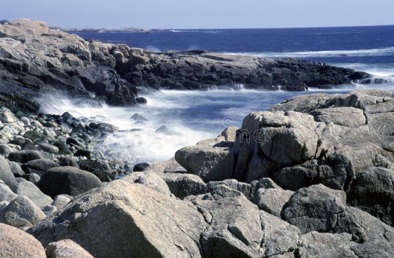 Atlantic Ocean Waves on Rocks Stock Image - Image of landscape, blue ...