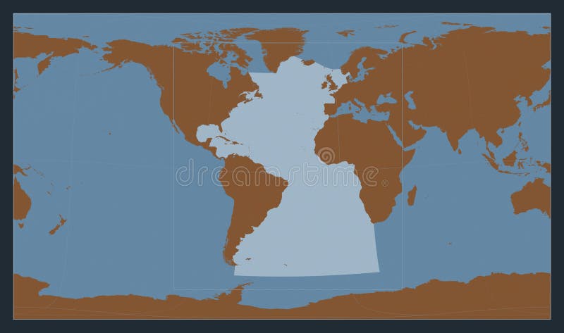 Atlantic Ocean on the World Map. Patterned Stock Illustration ...