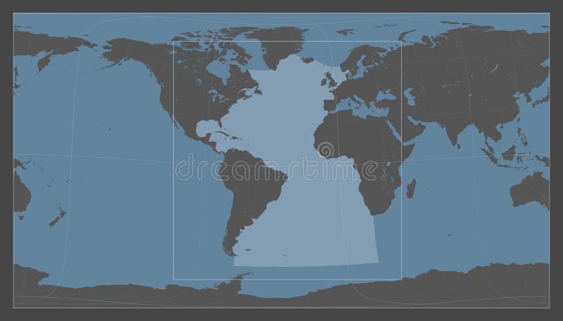 Atlantic Ocean on the World Map. Solid Stock Illustration ...