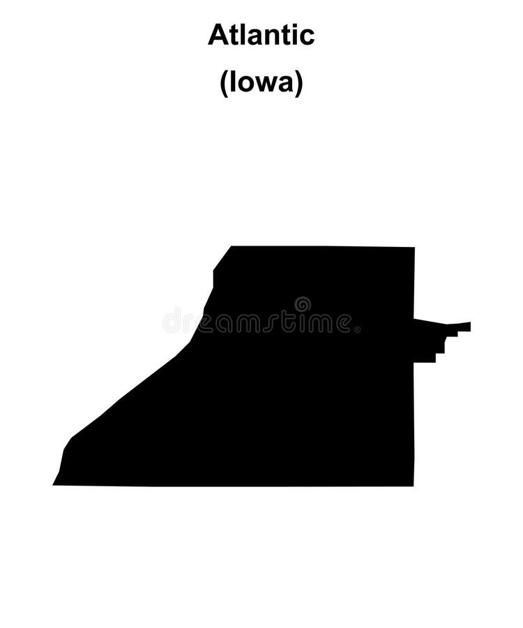 Atlantic outline map stock vector. Illustration of iowa - 387201127