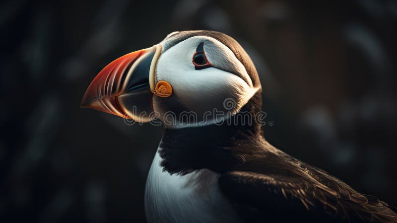 Atlantic Puffin Bird Closeup. Generative AI Stock Illustration ...
