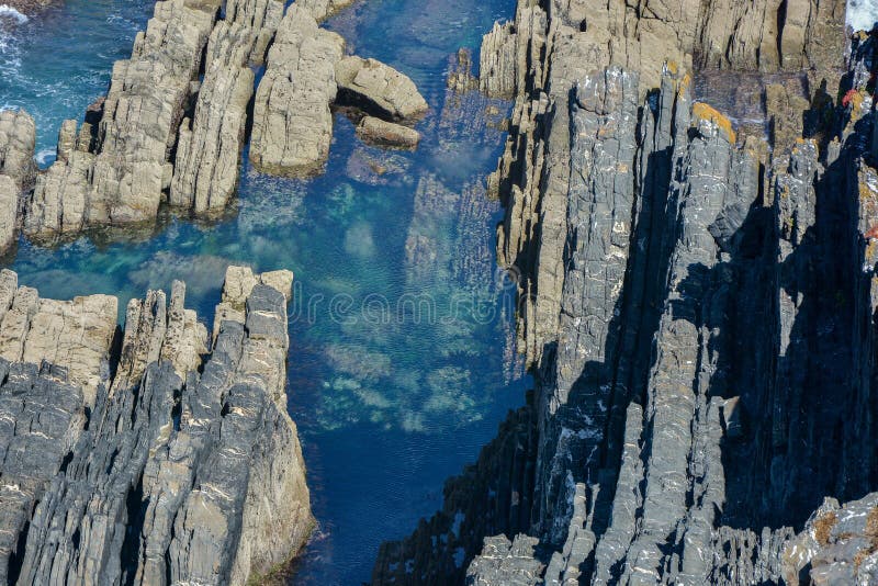 Atlantic Sea Cliff with Ocean Floor Stock Image - Image of blue ...