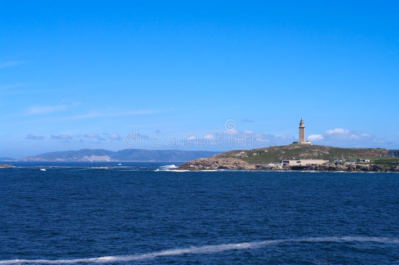 Atlantic Seascape with Hercules Stock Image - Image of spain, lighting ...