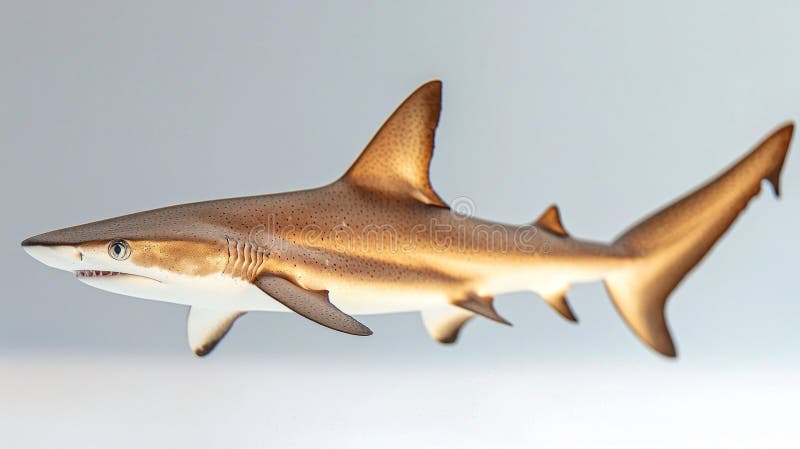 Atlantic Sharpnose Shark Glides Smoothly Against a White Backdrop ...