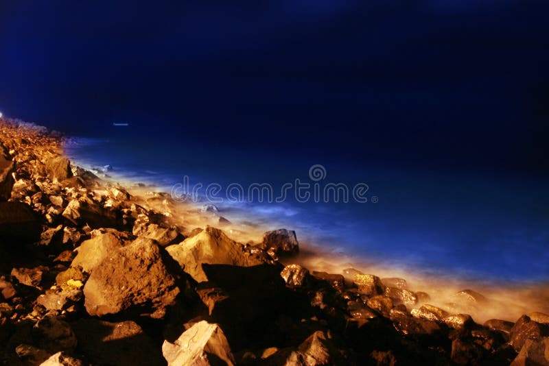 Atlantic Shore at the Night Stock Photo - Image of plane, ocean: 7503202