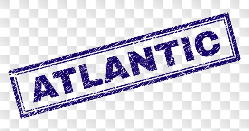 Grunge ATLANTIC Rectangle Stamp Stock Vector - Illustration of draft ...