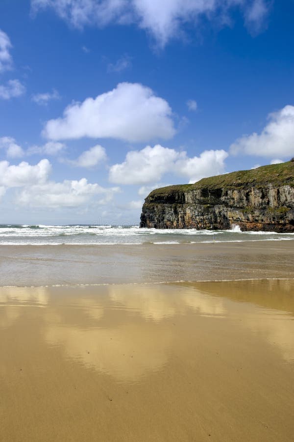 Atlantic View of Ballybunion Cliffs and Beach Stock Photo - Image of ...
