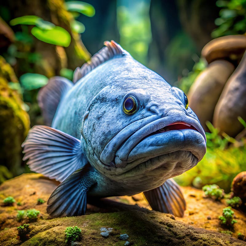 Atlantic Wolffish Fish Walks Forest Stock Illustration - Illustration ...