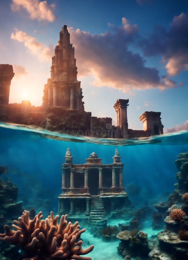 Atlantis Background stock illustration. Illustration of metropolis ...