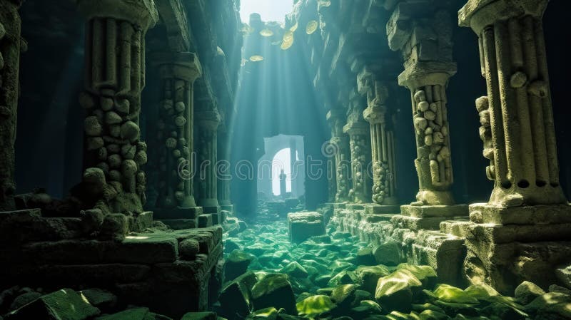 Atlantis. Lost Civilization of Atlantis.Undersea Ruins. Ruins of the ...