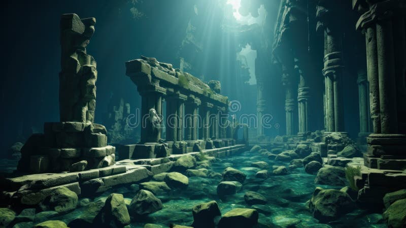 Atlantis. Lost Civilization of Atlantis.Undersea Ruins. Ruins of the ...
