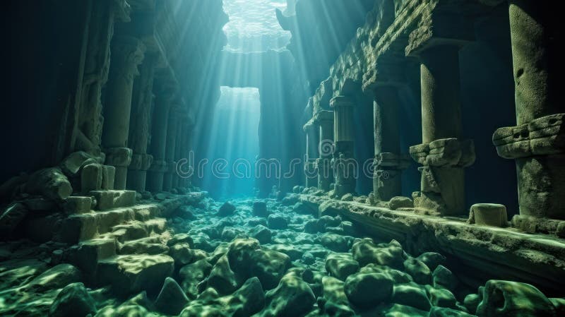Atlantis. Lost Civilization of Atlantis.Undersea Ruins. Ruins of the ...