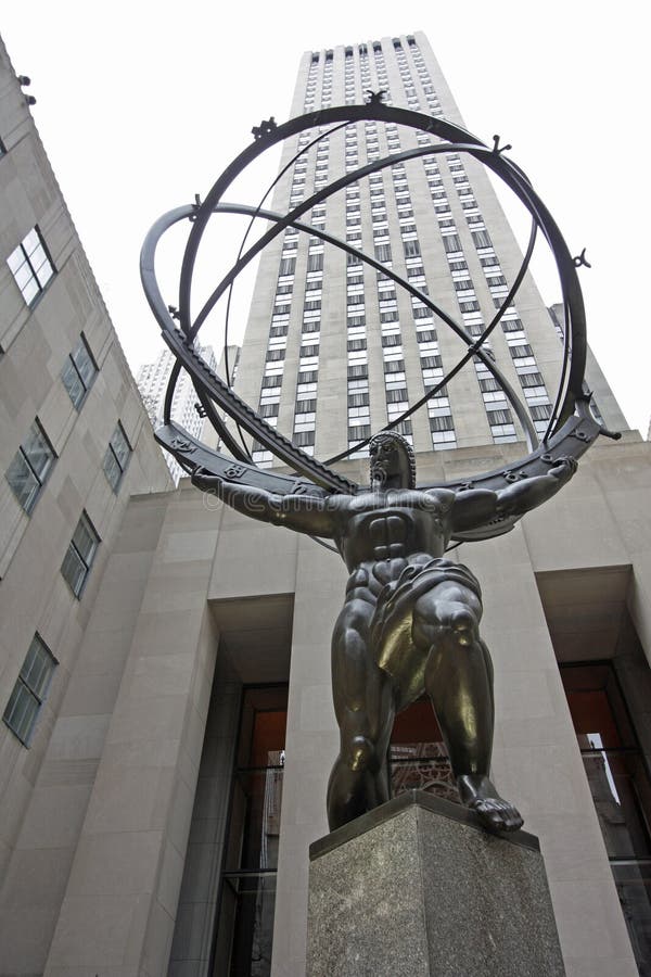 Atlas statue editorial stock photo. Image of famous, building - 18529748
