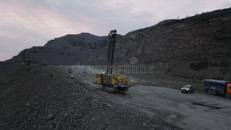 Atlas Copco DML HP Drilling Rig Working in an Open Pit Stock Video ...
