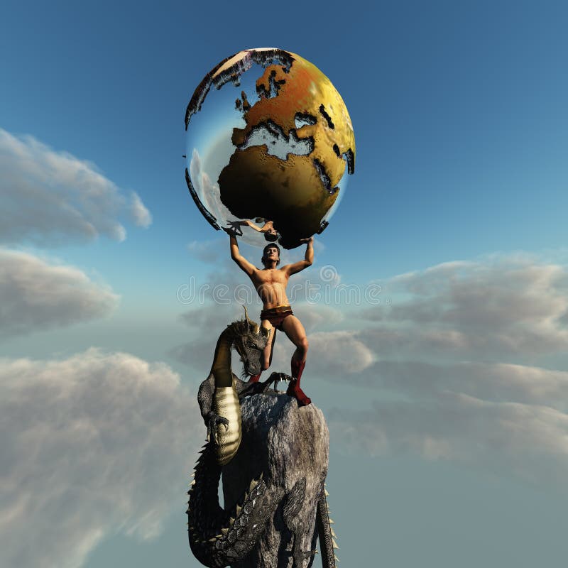 Female Atlas Holding The World