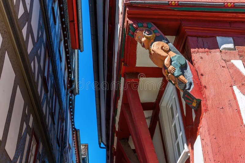 Atlas at a Historical Building in Herborn, Germany Stock Photo - Image ...