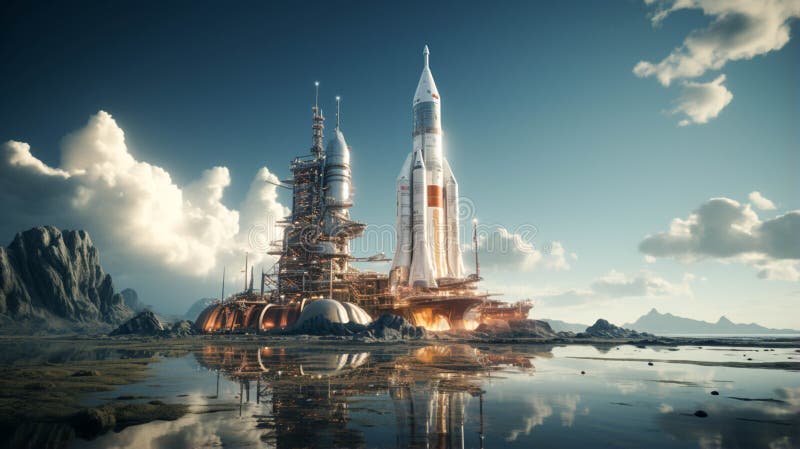 Atlas-5 Launch Close Up Front View Stock Image - Image of rocketship ...