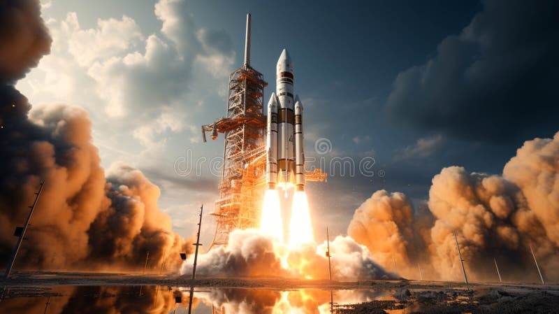 Atlas-5 Launch Close Up Front View Stock Image - Image of spaceship ...