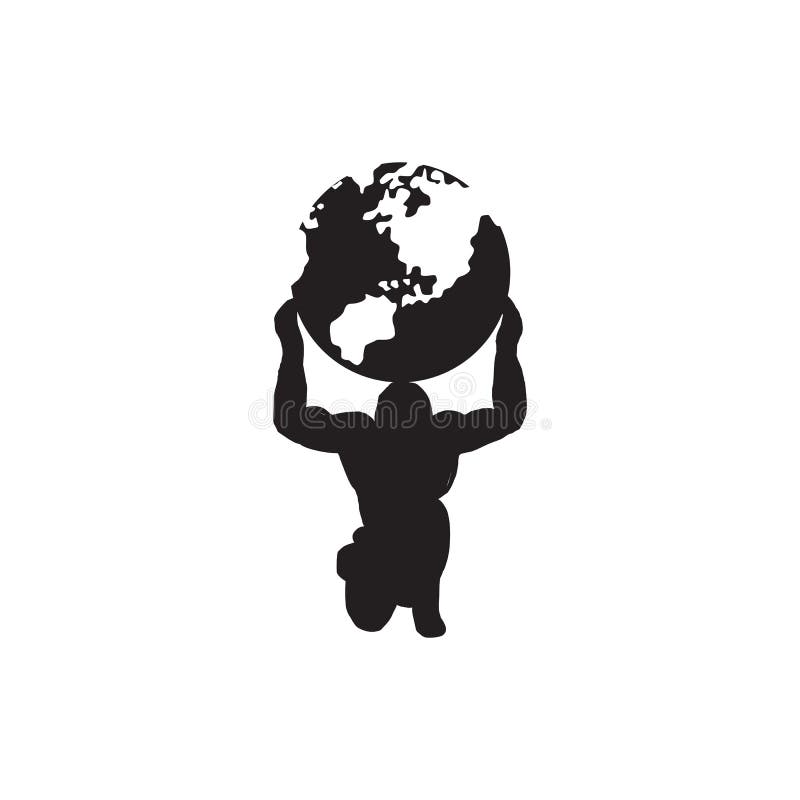 Atlas Lifts Globe Logo Design Template Stock Vector - Illustration of ...