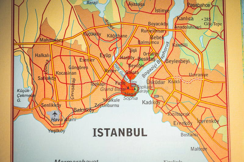Atlas Map of Istanbul in Turkey.. Stock Photo - Image of international ...