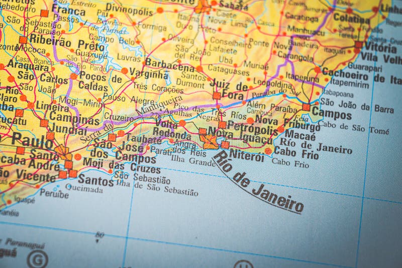Atlas Map of Rio De Janeiro in Brazil.. Stock Image - Image of brasil ...