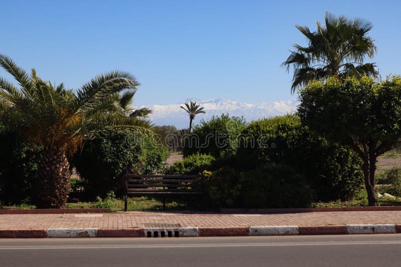 Atlas Mountains View from Marrakech City Stock Photo - Image of ...