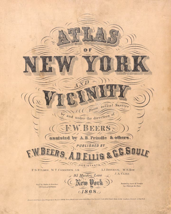 Atlas of New York stock image. Image of american, early - 88060337