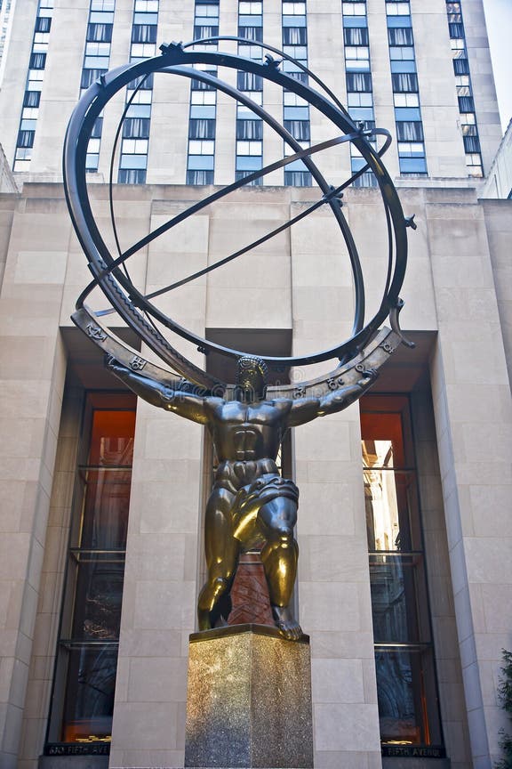 Atlas statue editorial stock photo. Image of famous, building - 18529748