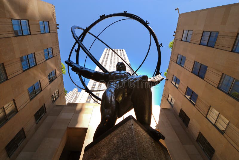 Atlas statue editorial stock image. Image of building - 3894264