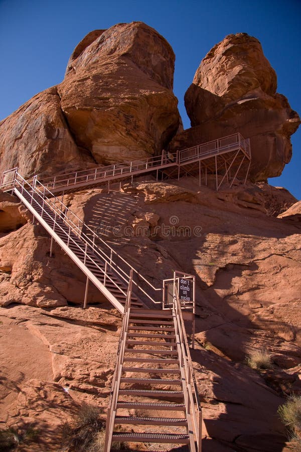 Atlatl Rock stock photo. Image of summer, fire, staircase - 7671868