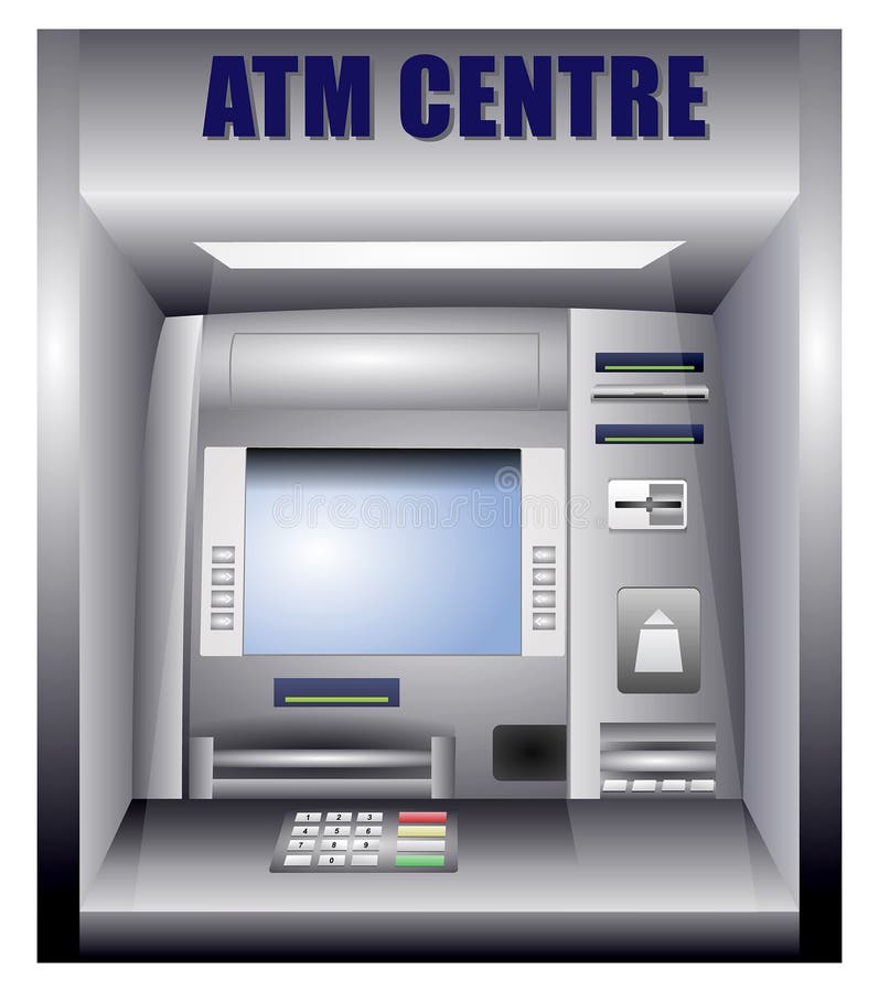 Realistic Illustration of a ATM Machine, Atm Bank Cash Machine with ...