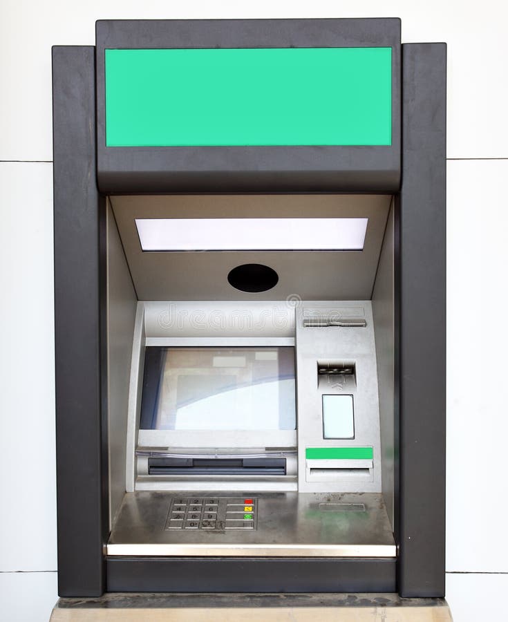 ATM machine stock photo. Image of hall, corporate, blue - 53657370