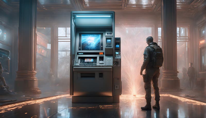 ATM Automated Teller Machines Stock Illustration - Illustration of atms ...