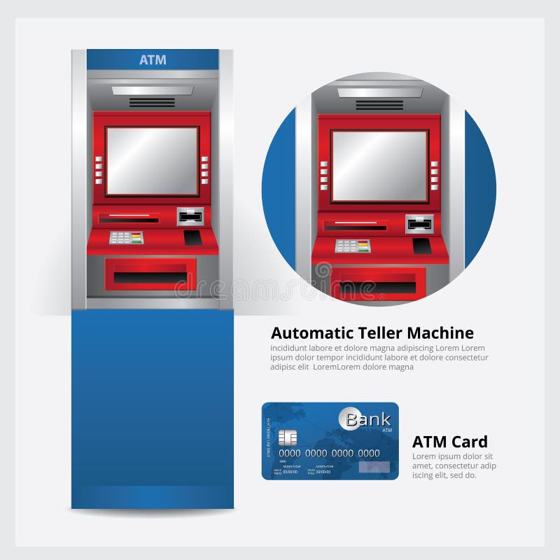 ATM Automatic Teller Machine with ATM Card Stock Vector - Illustration ... ATM Automatic Teller Machine with ATM Card Stock Vector - Illustration ...