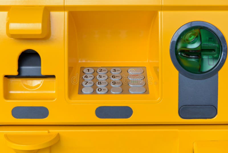 ATM Bank Cash Machine Built into Wall Stock Photo - Image of data, bank ...