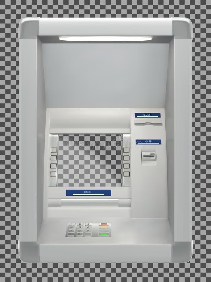 Atm machine on wall stock illustration. Illustration of number - 141010765