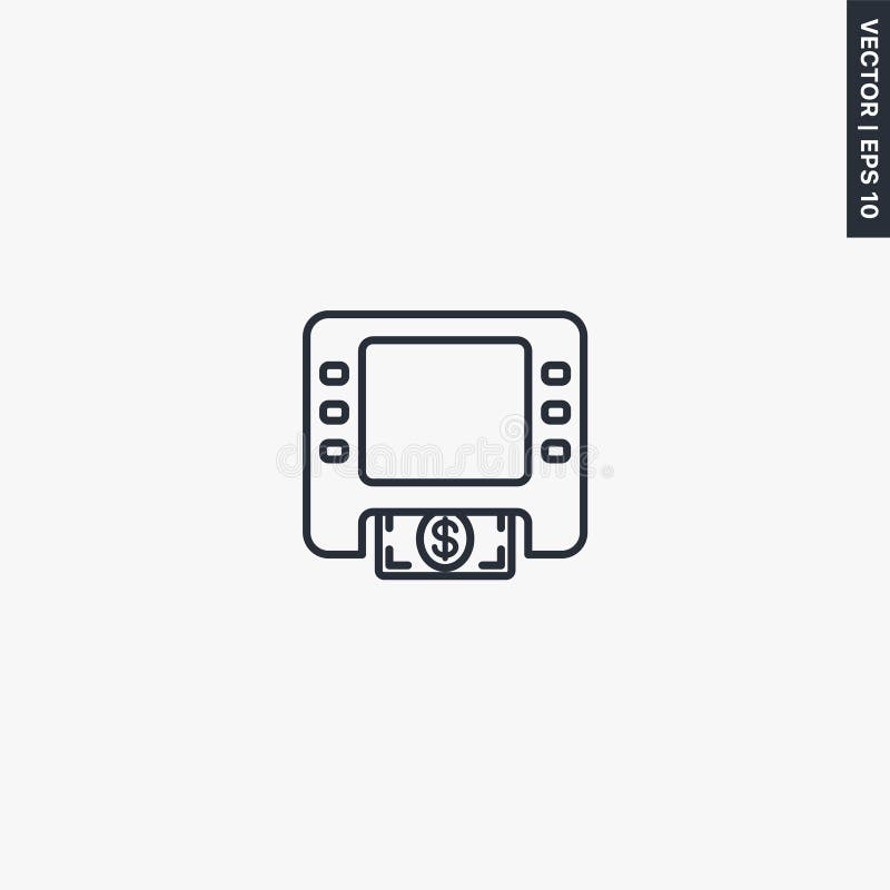 ATM, Banking, Linear Style Sign for Mobile Concept and Web Design Stock ...