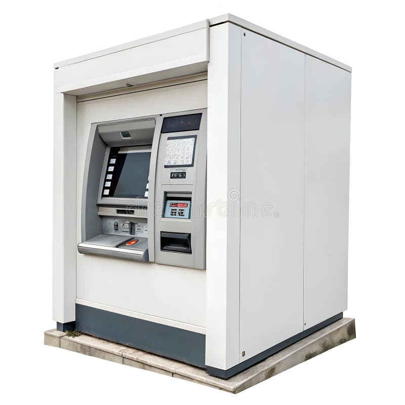 ATM Booth, Automated Teller Machine for Banking Services Stock ...