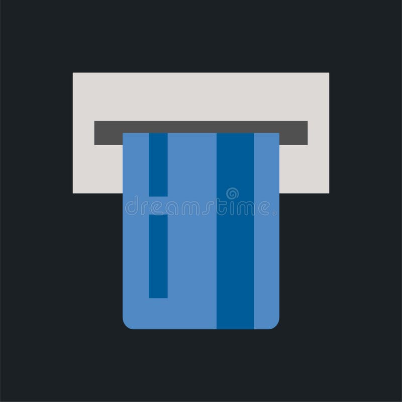 Atm card flat color image. vector illustratie. Illustration of kaart ...