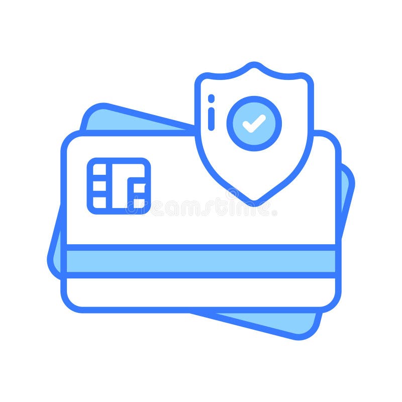 Atm Card with Protection Shield, Secure Payment Concept Icon, Credit ...