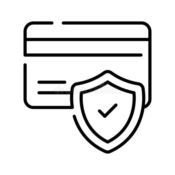 Atm Card with Protection Shield, Secure Payment Concept Icon, Credit ...